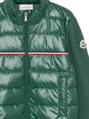Moncler Quilted Cardigan With Logo Patch