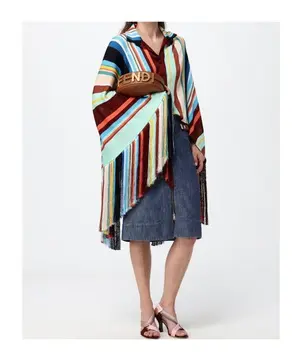Fendi Zip Detailed Denim Midi Skirt