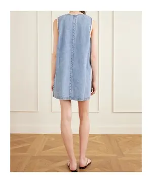 FRAME Crochet Trim Mini Dress - Blue