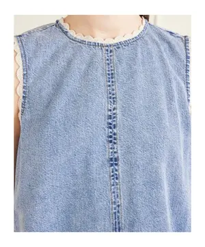 FRAME Crochet Trim Mini Dress - Blue