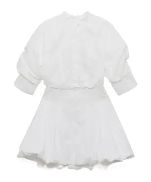 Simkhai Effie Cotton Bubble Mini Dress - White