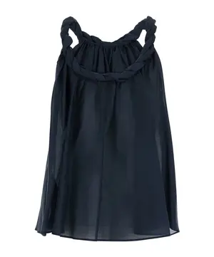 SEMICOUTURE Sleeveless Sheer Crew Neck Top
