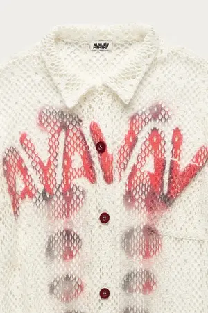 AVAVAV Logo-print Open-knit Shirt