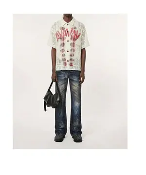 AVAVAV Logo-print Open-knit Shirt