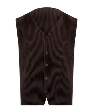 Issey Miyake Tailored Pleats Vest - Black