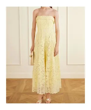 Simkhai Imogen Cotton Lace Midi Dress - Yellow