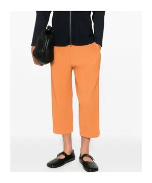 Issey Miyake Homme Plissé Cropped Plissé Trousers