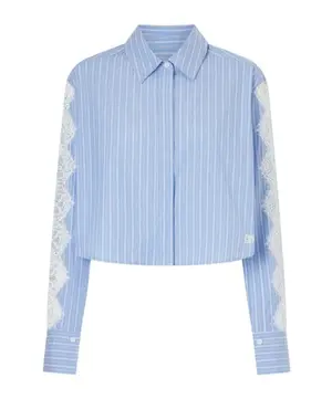 Simkhai Renata Lace-trimmed Cropped Shirt