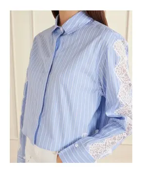 Simkhai Renata Lace-trimmed Cropped Shirt