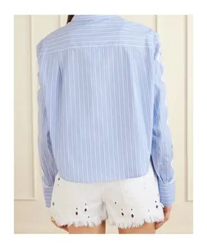 Simkhai Renata Lace-trimmed Cropped Shirt