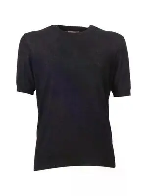 KANGRA Fine-knit Short-sleeve T-shirt - Blue