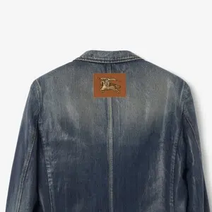 Burberry Coated Denim Tailored Jacket - Mid Blue