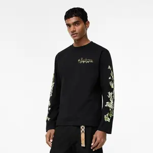 Burberry Long-sleeve Brave Little Tree Cotton T-shirt