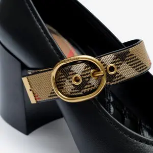 Burberry Check Strap Leather Robin Shoes
