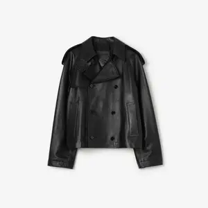 Burberry Cropped Leather Leadenham Trench Coat