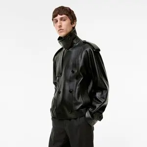 Burberry Cropped Leather Leadenham Trench Coat