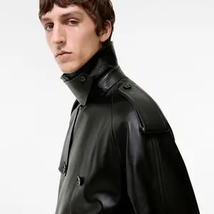 Burberry Cropped Leather Leadenham Trench Coat