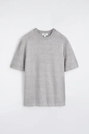 Cos Knitted Linen T-shirt - Gray