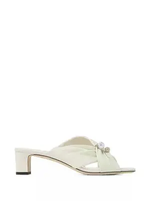 JIMMY CHOO Rafi 45 Latte Soft Glove Leather Sandals