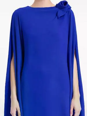 GEMY MAALOUF Royal Gown With Rose Detail Cape Sleeves
