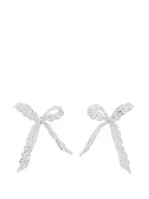 SHUSHU/TONG Asymmetrical Bow Motif Earrings - Silver