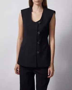 HOUSE OF DAGMAR Sleeveless Wool Blazer