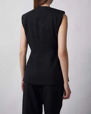 HOUSE OF DAGMAR Sleeveless Wool Blazer