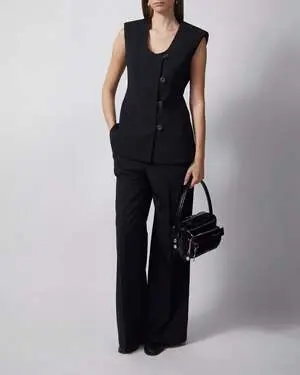HOUSE OF DAGMAR Elastic Waist Wool Trousers