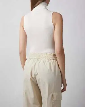 Stylein Fitted Sleeveless Ribbed Knit Turtleneck Top