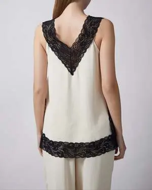 Stylein Miette Lace Trim V-neck Top