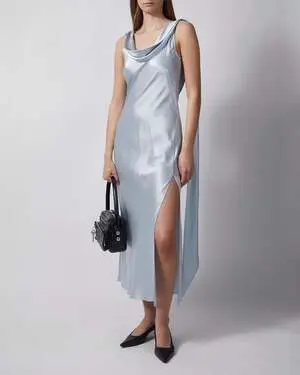 Acne Studios Silk Draped Tunic Dress