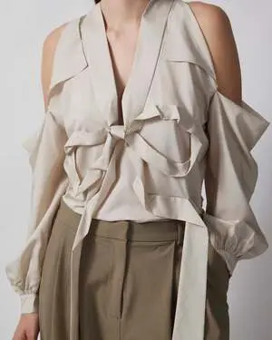 Acne Studios Cut-out Bow Blouse