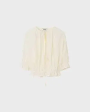 Rodebjer Plissé Blouse With Tassel Detail