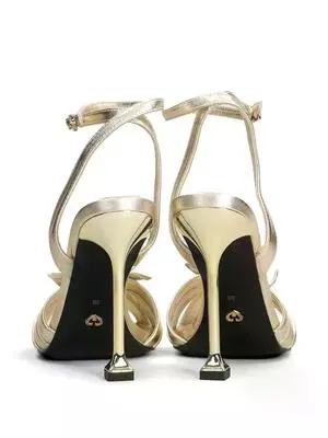 GOLD & ROUGE Metallic Bow Detail Sandals