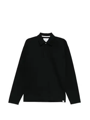 Norse Projects Long-sleeve Cotton Polo Shirt - Black