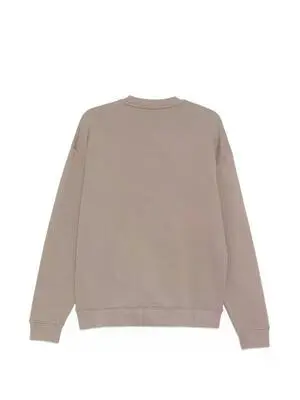 Hugo Logo Patch Crew Neck Sweater - Brown