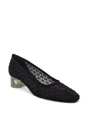 Casadei Embellished Mesh Pumps - Black
