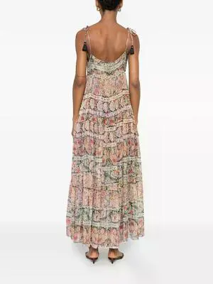 Rixo Paisley Print Tiered Dress