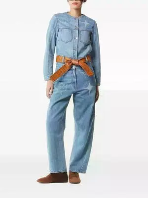 Mcm Constellation Logo-print Belted Denim Jacket