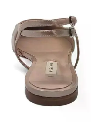 Casadei Beige Patent Leather Pointed-toe Slingback Ballet Flats
