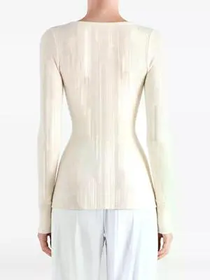 Auralee Ribbed Knit Long Sleeve Top