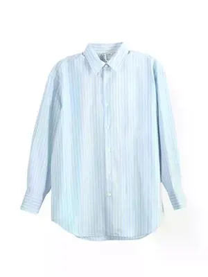 Auralee Striped Wool Shirt - Blue