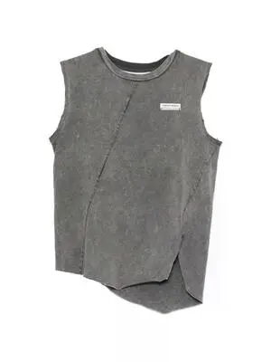 SONG FOR THE MUTE Asymmetric Acid-wash Tank Top - Grey