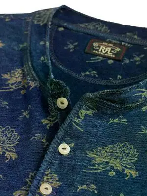 Ralph Lauren Buttoned Floral Long-sleeved T-shirt