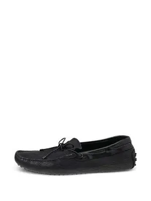 TOD'S Bow-detail Leather Boat Shoes - Black