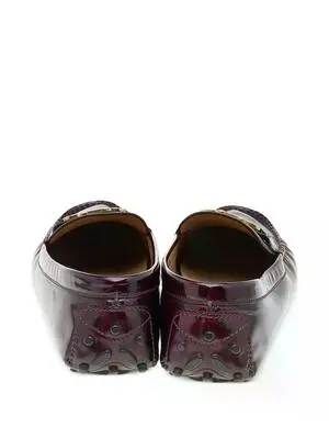 FERRAGAMO Gancini Detail Patent Leather Loafers