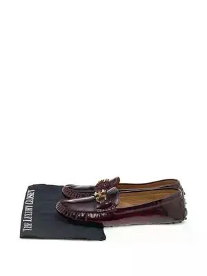 FERRAGAMO Gancini Detail Patent Leather Loafers