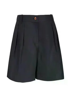 Lafayette 148 New York Park Pleated Linen Shorts
