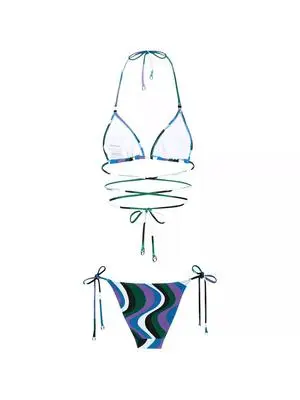 DAZE DAYZ Abstract Print Wrap-around Bikini - Blue