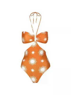 DAZE DAYZ Sun-print Cutout Swimsuit - Orange